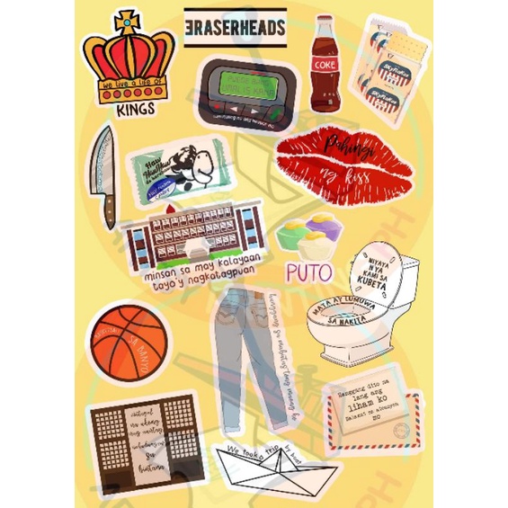 ARTSY- ERASERHEADS STICKER SET COLLECTION SOLD PER SHEET | Shopee ...