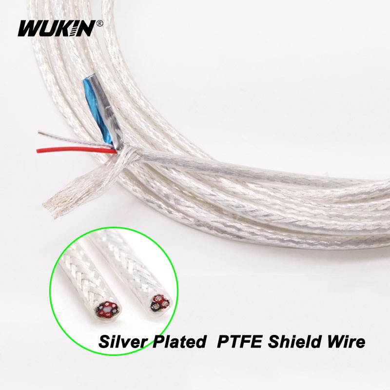 White 0.15~0.5mm High Purity Silver Plated OFC PTFE Shielded Wire 2 3 4 ...