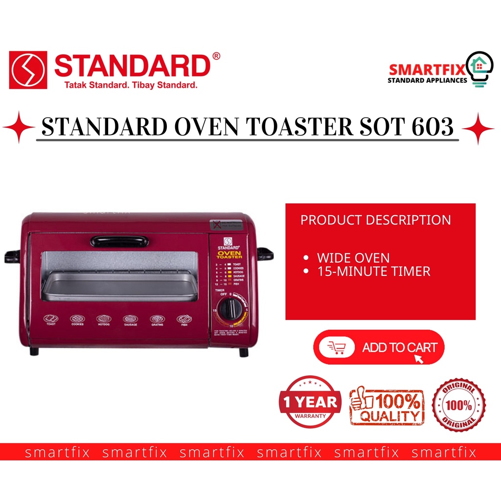 Standard Oven Toaster SOT 603 RED Original | Shopee Philippines