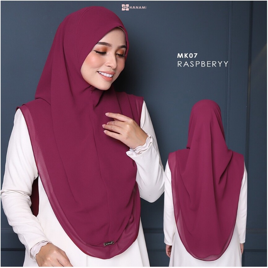 MAYA KHIMAR HIJABS BY HANAMI DOUBLE LAYER CHIFFON PLAIN | Shopee ...