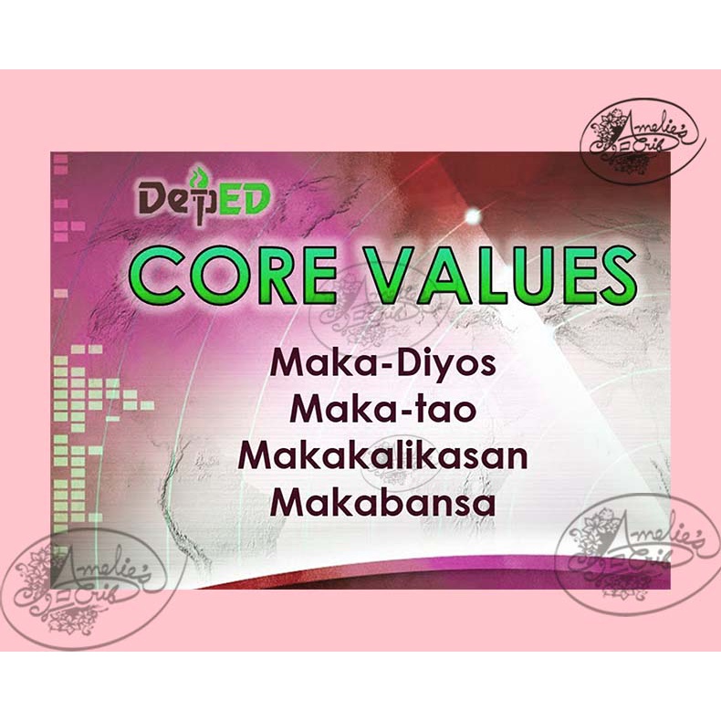 Deped Vision, Mission and Core Values Educational Laminated Chart A4 ... Deped Vision, Mission and Core Values Educational Laminated Chart A4 ...