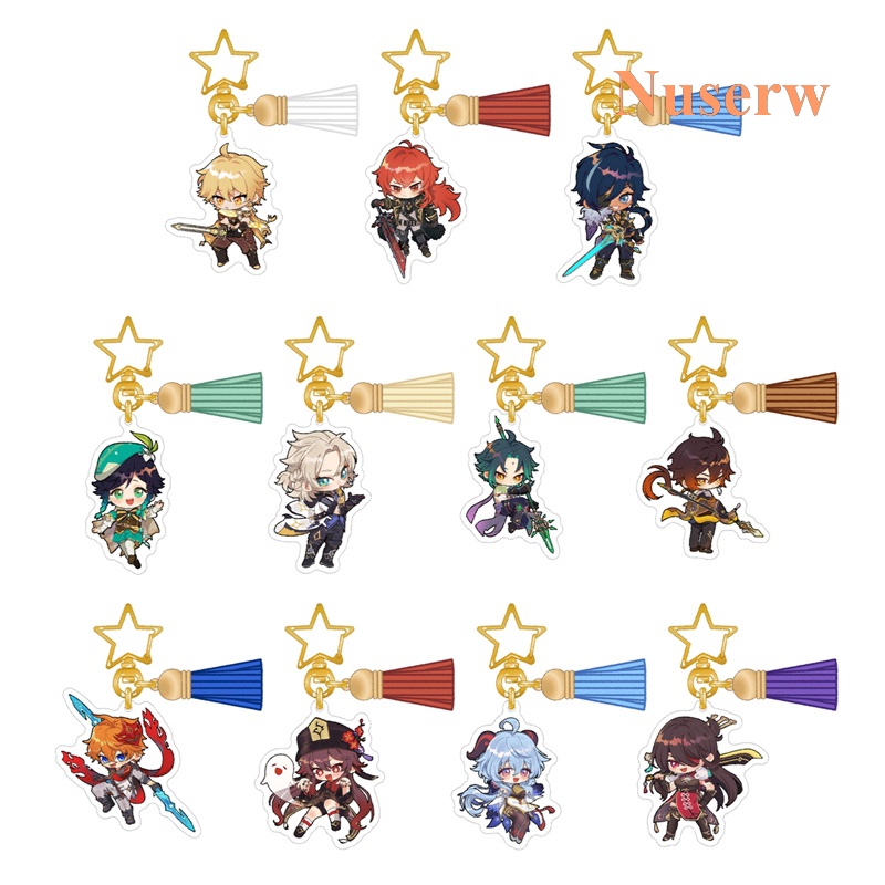 Nuserw Genshin Impact Acrylic Keychain Gorou Kaedehara Kazuha Raiden ...