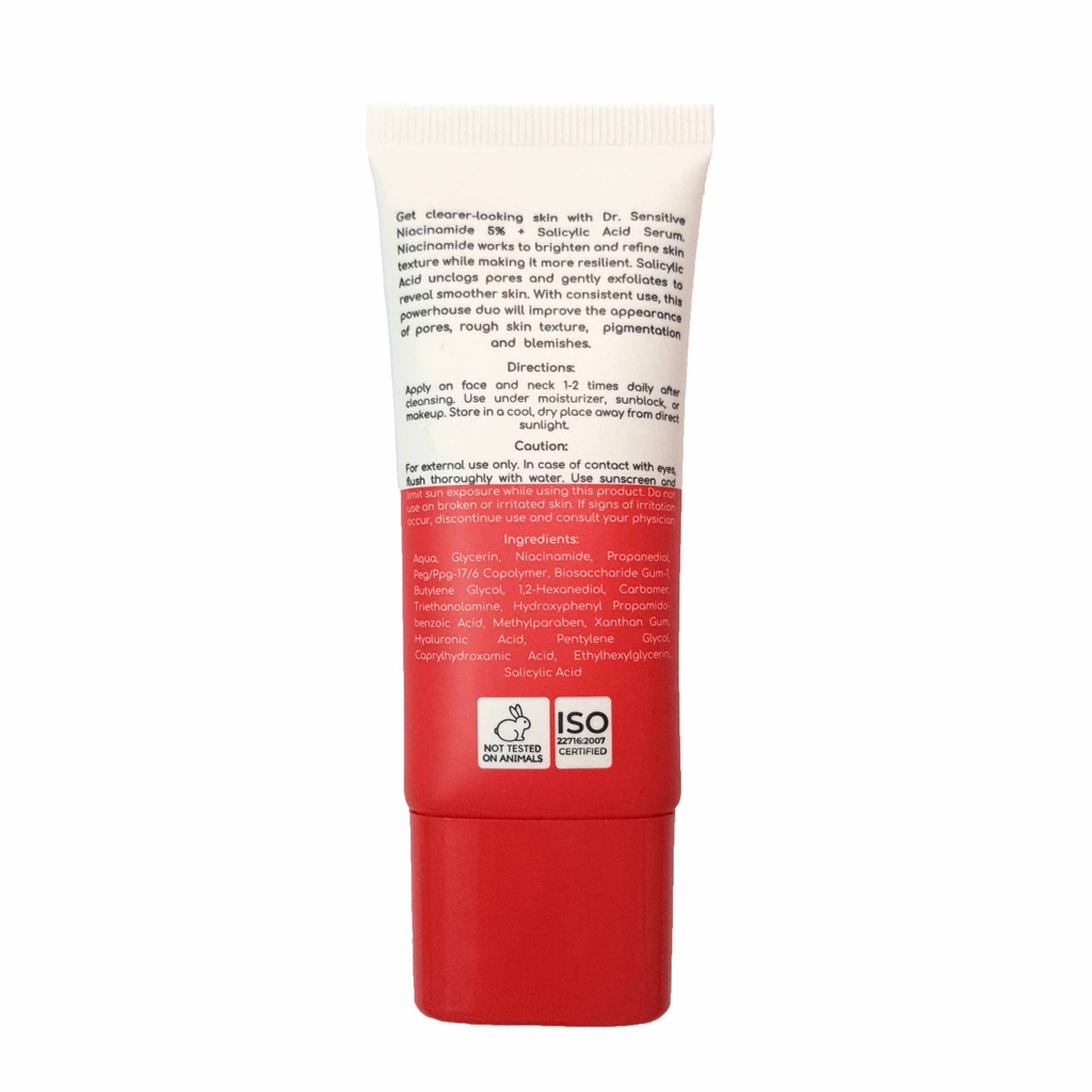 DR SENSITIVE Niacinamide 5% & Salicylic Acid Serum 30ml | Shopee ...