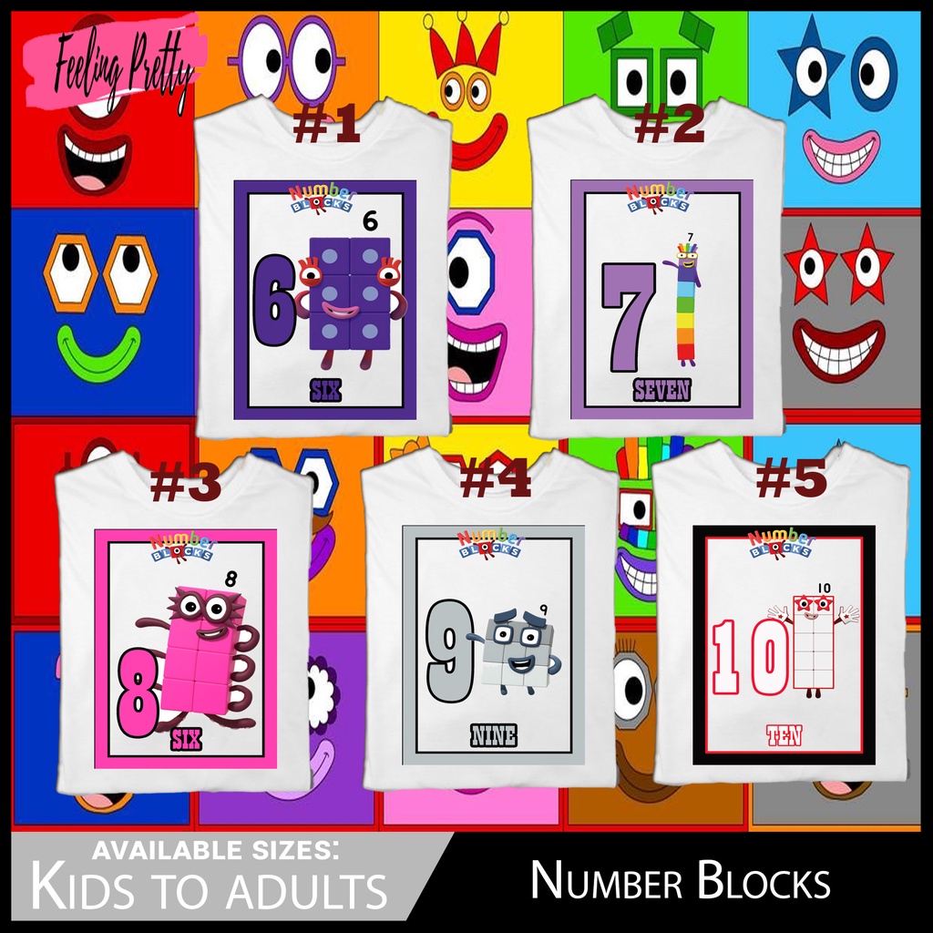 Number Blocks 6 7 8 9 10 Shirt Numbers T shirt / NumberBlocks tshirt ...