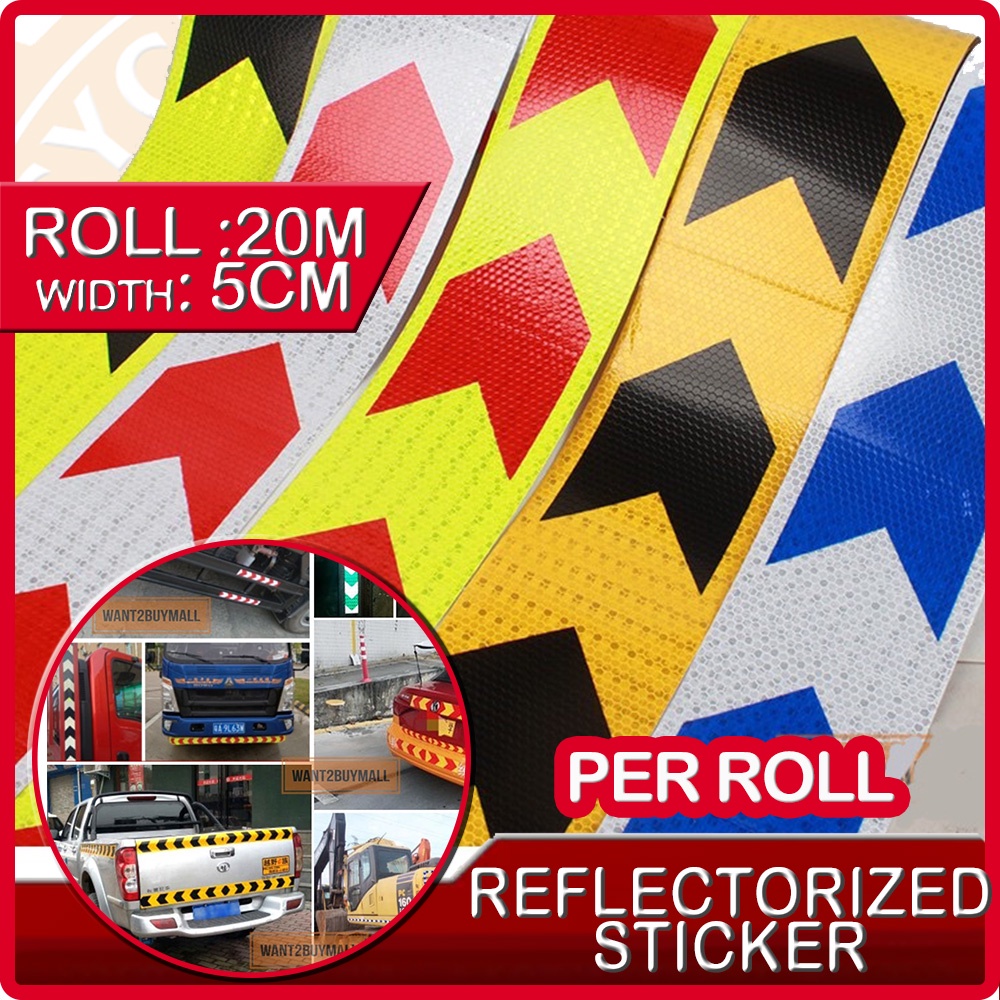 MOTORCYCLE REFLECTORIZED STICKER ARROW MARKING REFLECTIVE TAPE 5CM ...