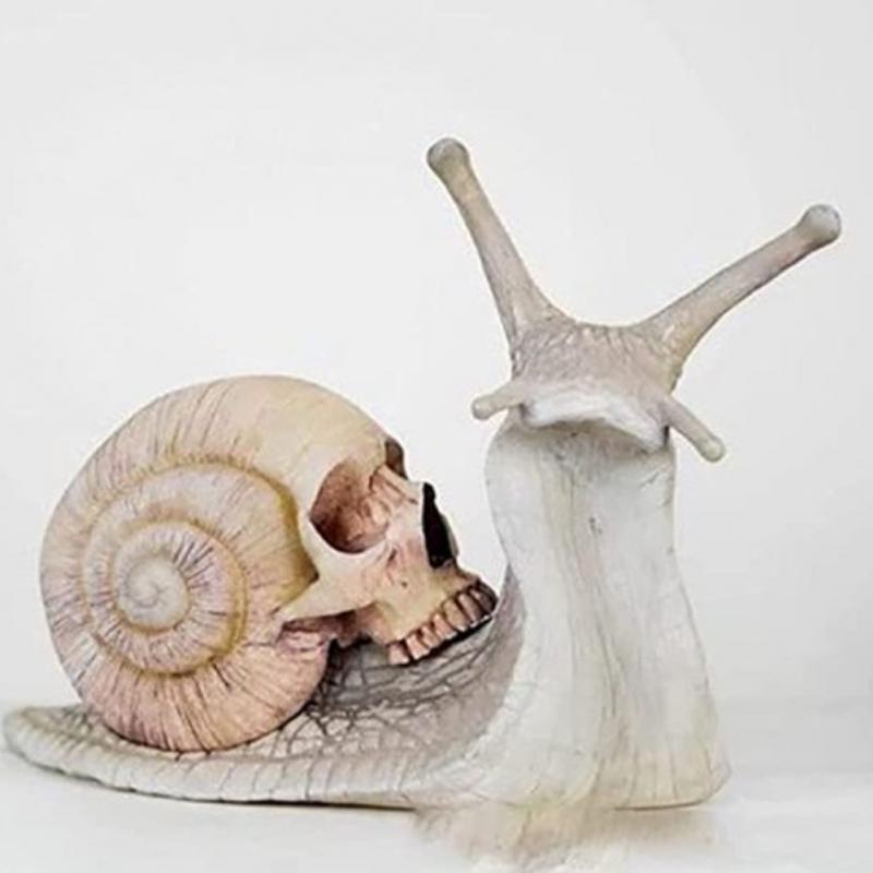 Gothic Decoration Snail Statue Patio Halloween Figurine Crafts Horror ...