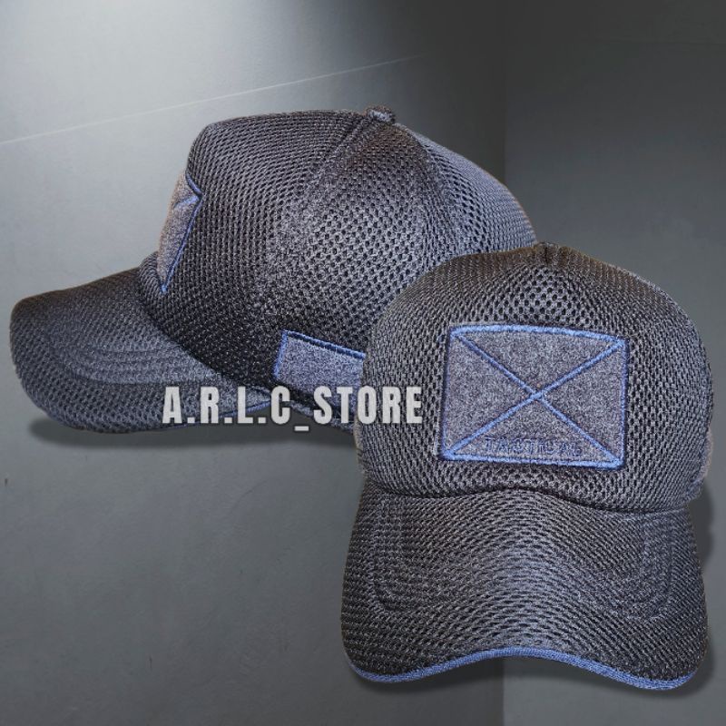 Navy blue double mess velcro net hat / double mess velcro baseball caps ...