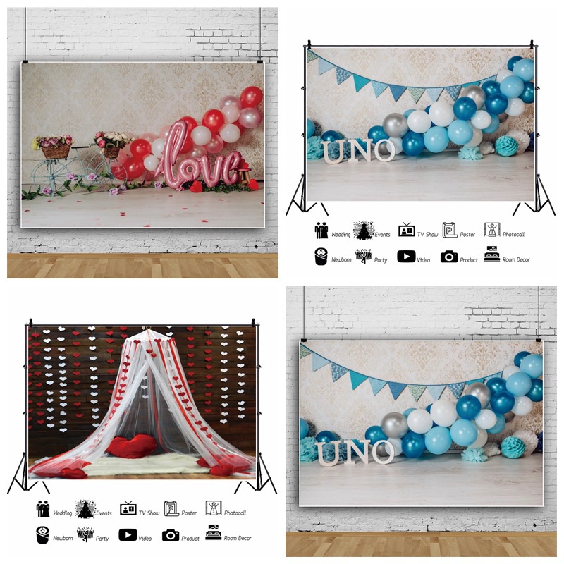 Children Birthday Party Balloons Flowers Scene Photography Background ...