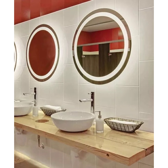 Led mirror (50cm round) with touch border | Shopee Philippines