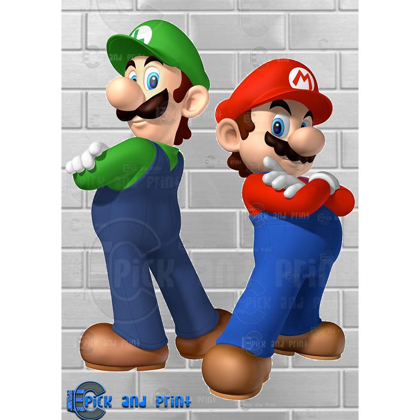(Part 1/2) Super Mario Character Cut Outs for DIY Party Backdrop Party ...