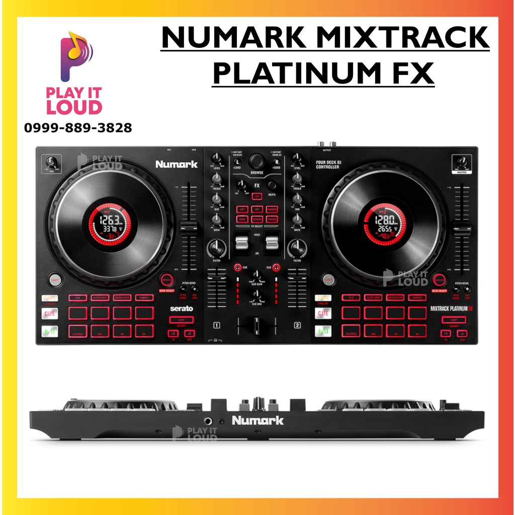 NUMARK MIXTRACK PLATINUM FX 4-DECK DJ CONTROLLER with JOG WHEEL ...