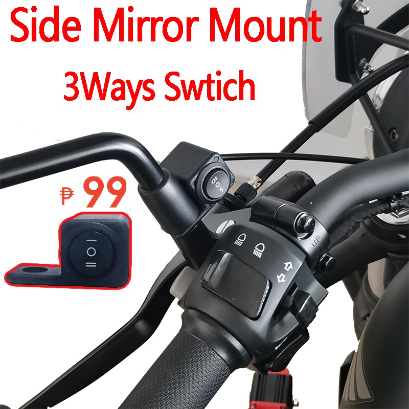 Motorcycle Parts Of Mini Driving Light Side Mirror Mount 3Ways Swtich ...