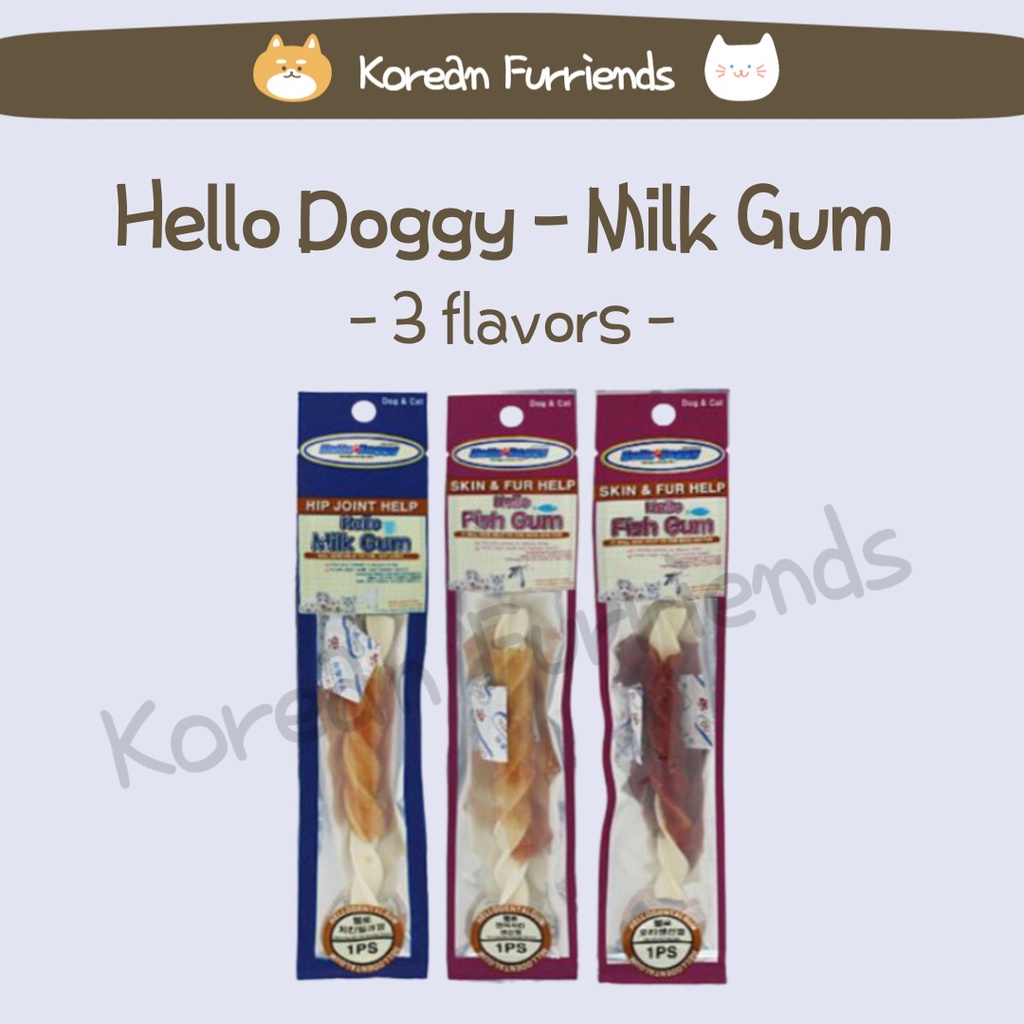 Korean Dog Hello Doggy Gum Milk Gum Fish Gum Dental Stick Dental Chew ...
