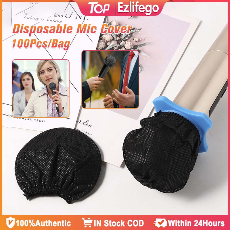 100Pcs Mic Cover Disposable Sanitary Windscreen Non-Woven Handheld ...