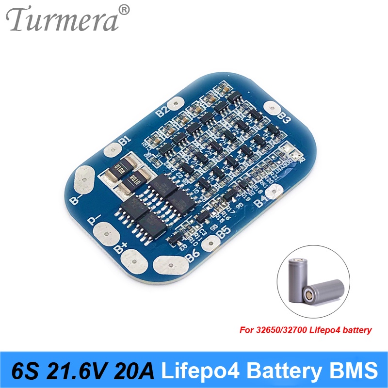 Turmera 6S 20A 19.2V 21.6V 32650 32700 LiFePO4 BMS lithium iron Battery ...