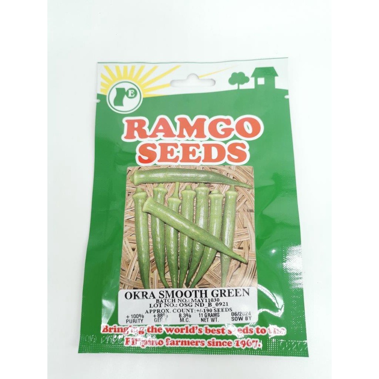 RAMGO OKRA SMOOTH GREEN SEEDS ( ORIGINAL GARDEN PACK ) | Shopee Philippines