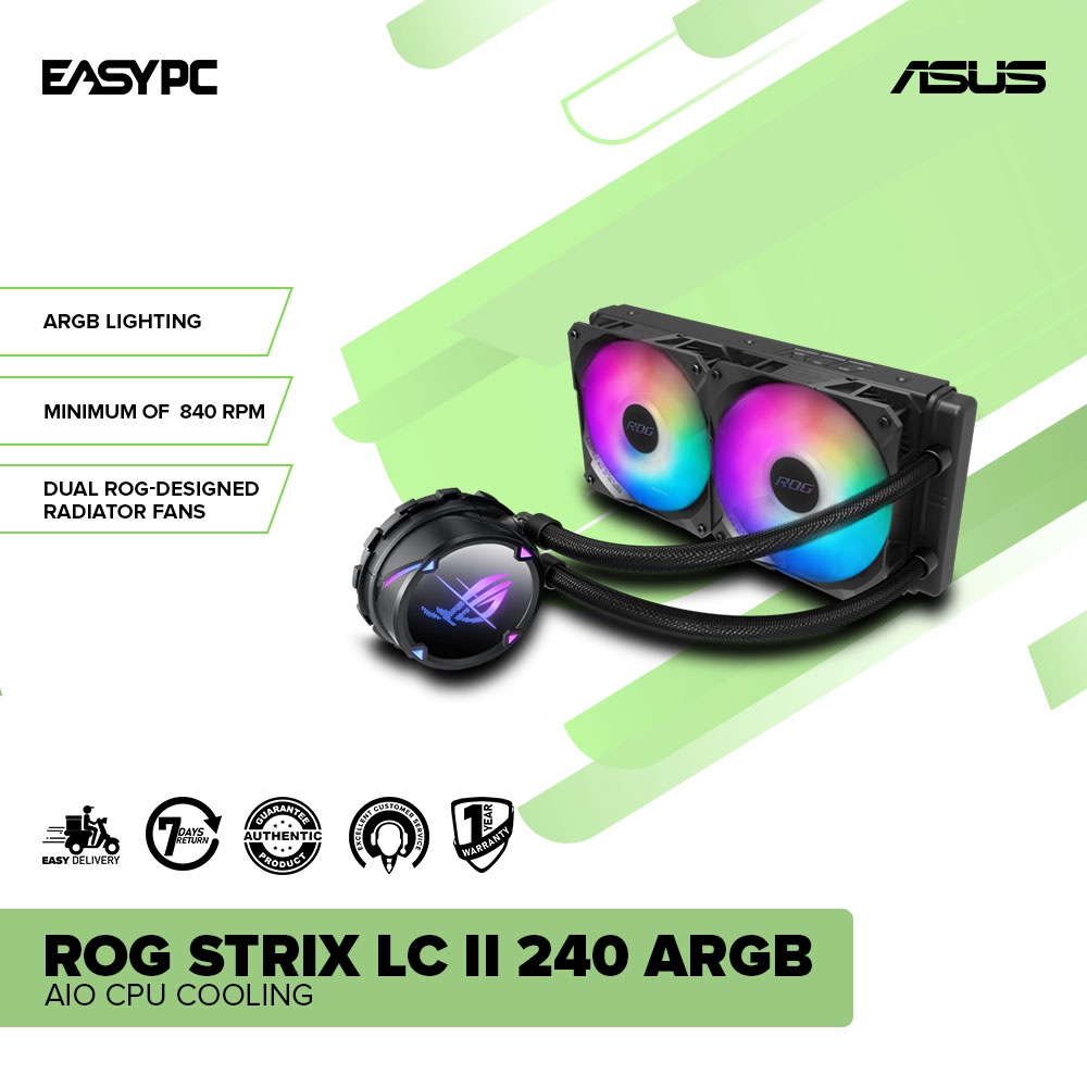 EasyPC | Asus ROG STRIX LC II 240/360 ARGB AIO CPU Air Cooler| Black ...