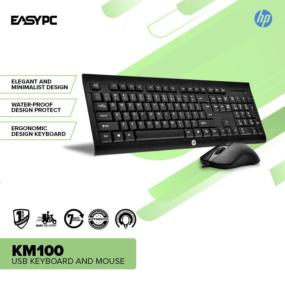 EasyPC | HP KM100 USB Keyboard and Mouse | Shopee Philippines