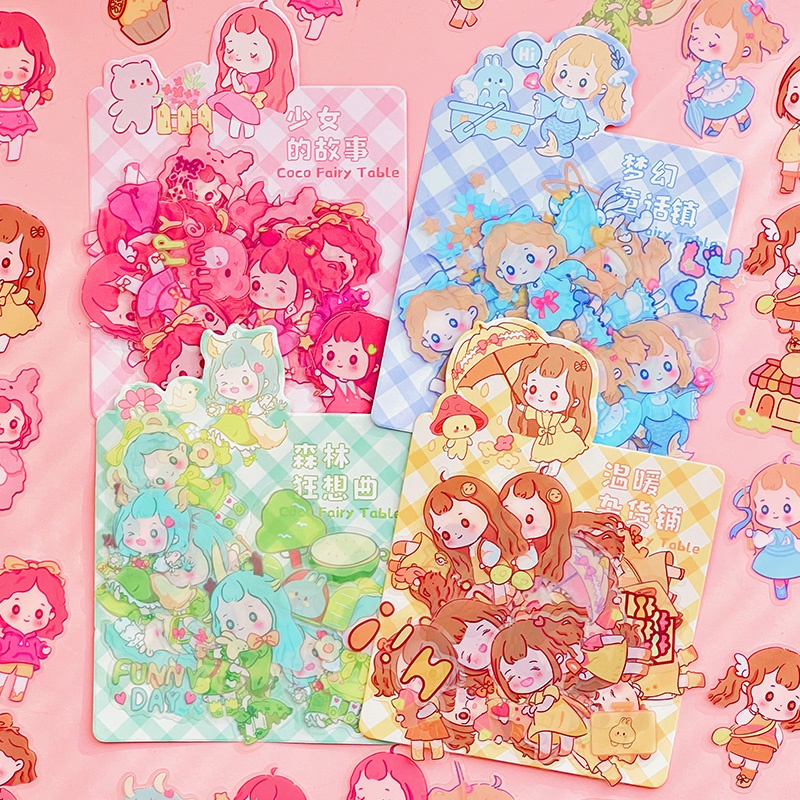 40 Pcs Japanese Cartoon Girl Series Stickers Student Waterproof Cute ...