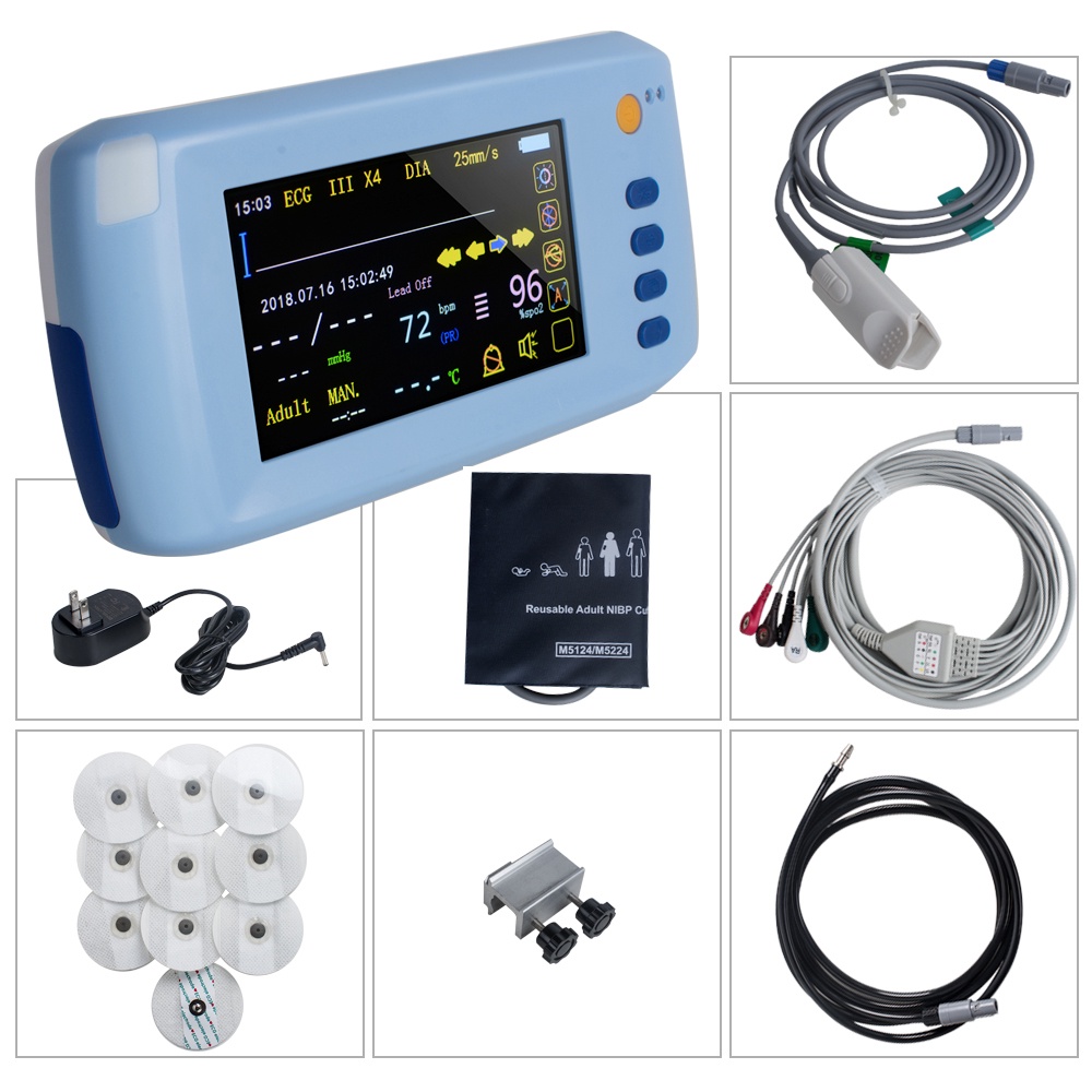 (Ship NOw)Portable Vital signs Monitor ECG Machine ECG NIBP Spo2 Pulse ...
