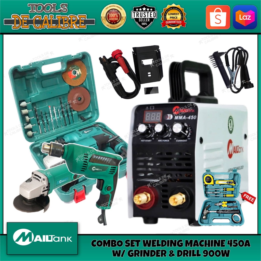 Mailtank Combo Set Welding Machine 450A w/ Grinder 900W & Drill 900W w ...