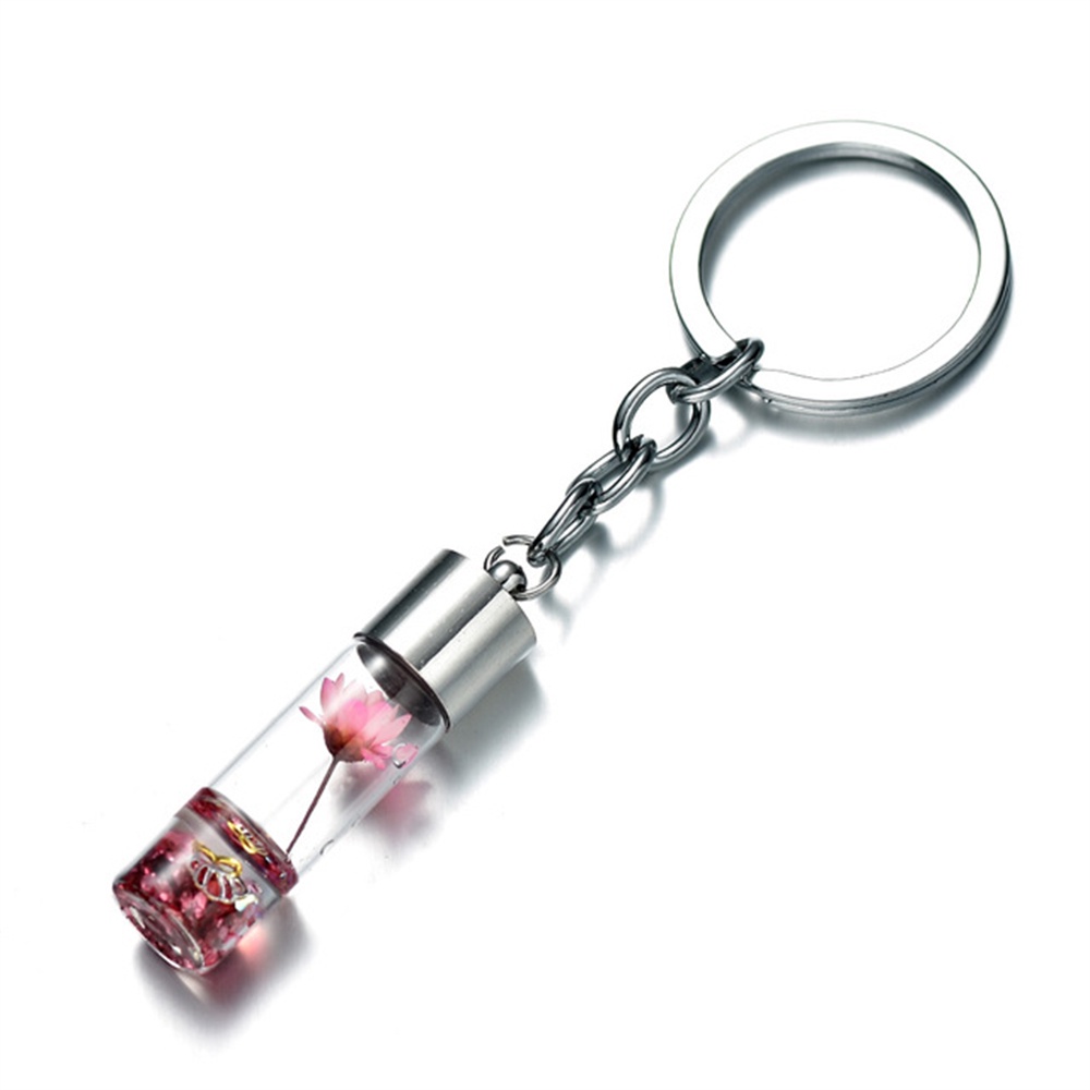 Creative Dried Flower Wish Bottle Keychains for Women Men Car Key ...