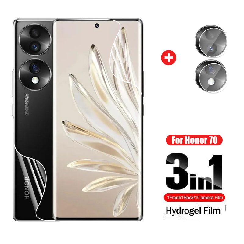 3in1 Front Back Hydrogel Film For Honor 70 Honor70 5G 2022 Camera Glass Screen Protector Soft ...