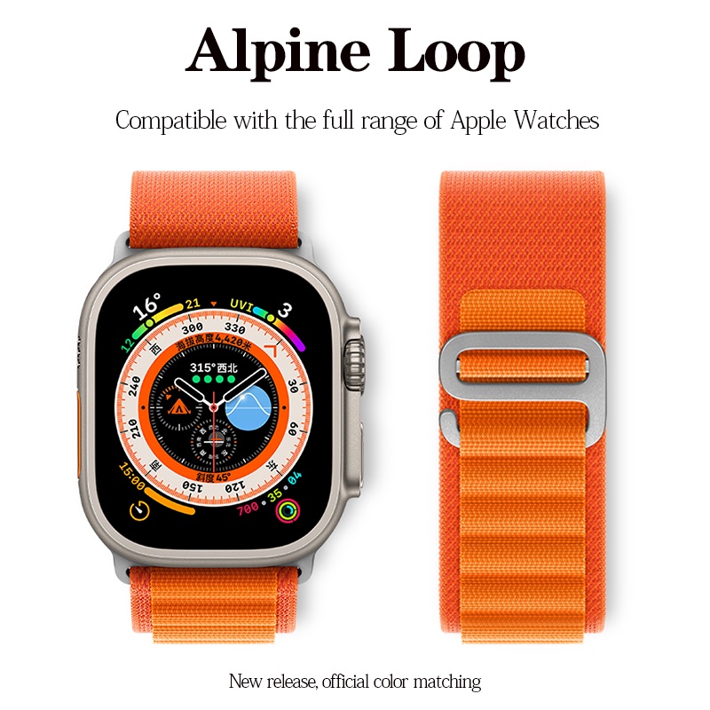 Orange alpine loop Replacement Strap Compatible With iwatch Nylon ...