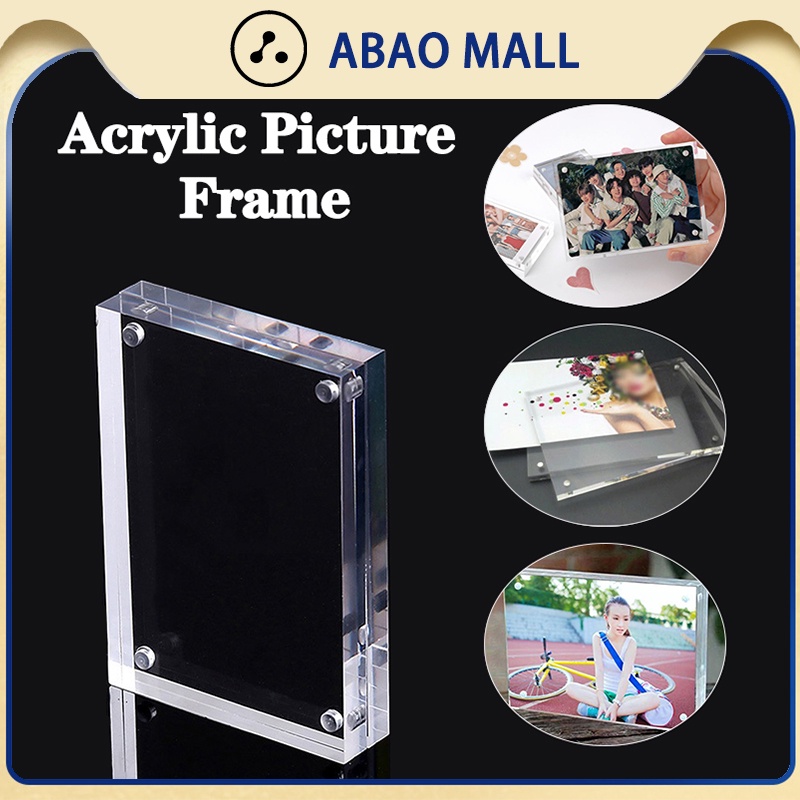 Magnetic Acrylic Photo Frame Dual-faced Clear Poster Display Stand ...