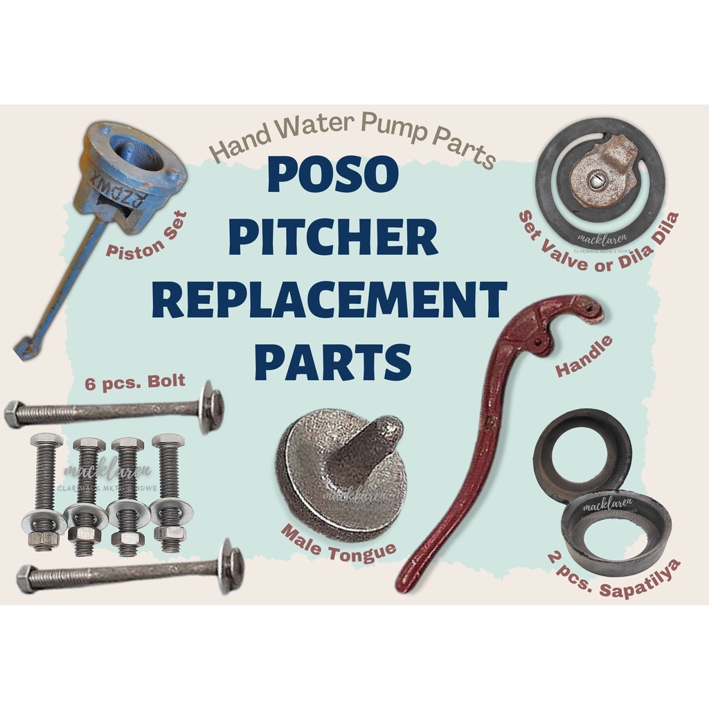 Poso Pitcher Hand Water Pump ️ Replacement Parts ️ Spare Parts ️ Sold ...