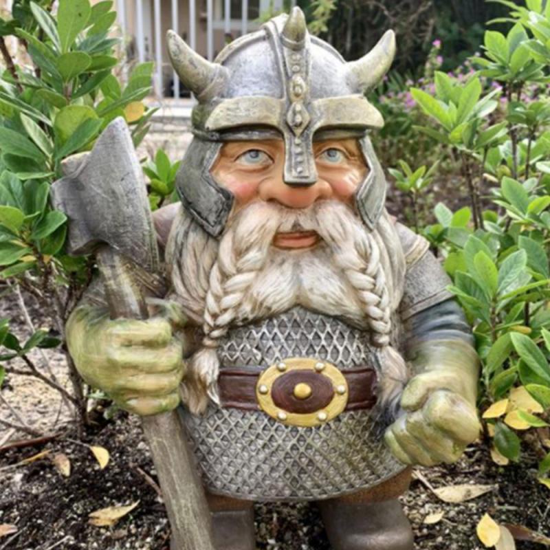 Statues Viking Victor Norse Dwarf Statue Viking Resin Statue Gardening ...