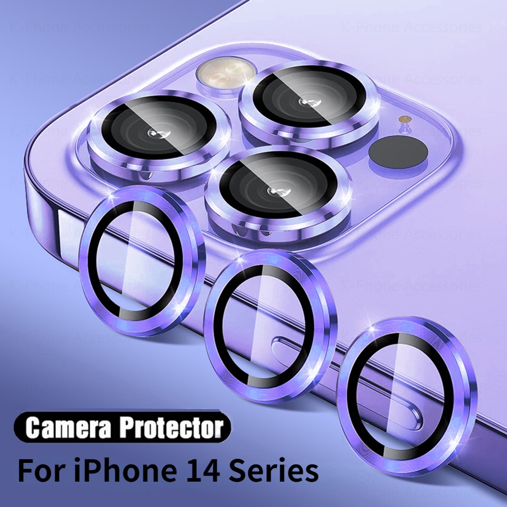 3-2Pcs Rear Camera Lens Protector Case Metal Ring Glass For iPhone 14 13 12 11 Pro Max 14 Plus ...