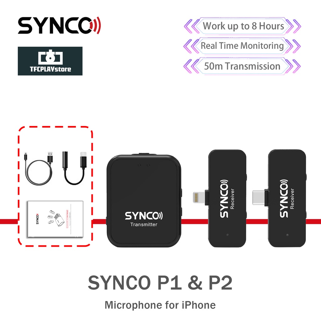 SYNCO G1L G1T Wireless Lavalier Microphone System For Android Smartphone Type C mic Video ...
