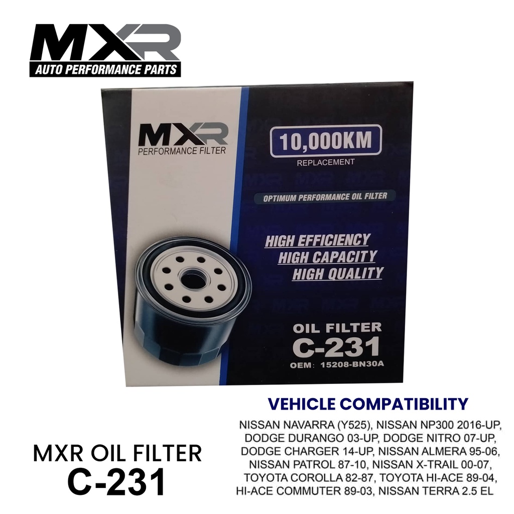 MXR OIL FILTER | C--231 | FOR TOYOTA HI-ACE VAN COMMUTER 1989-2003 ...