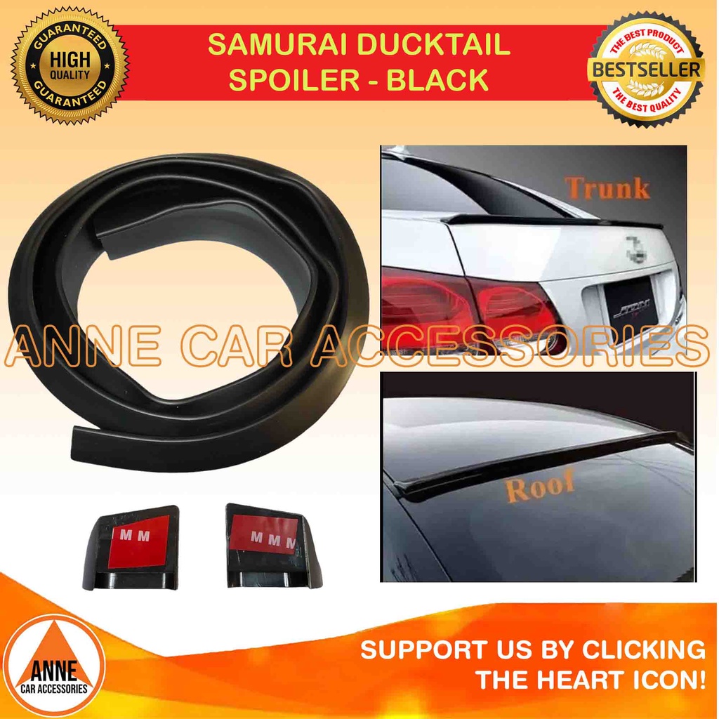 Samurai Black Universal Rubber Duck tail Carbon Fiber Rear Trunk ...