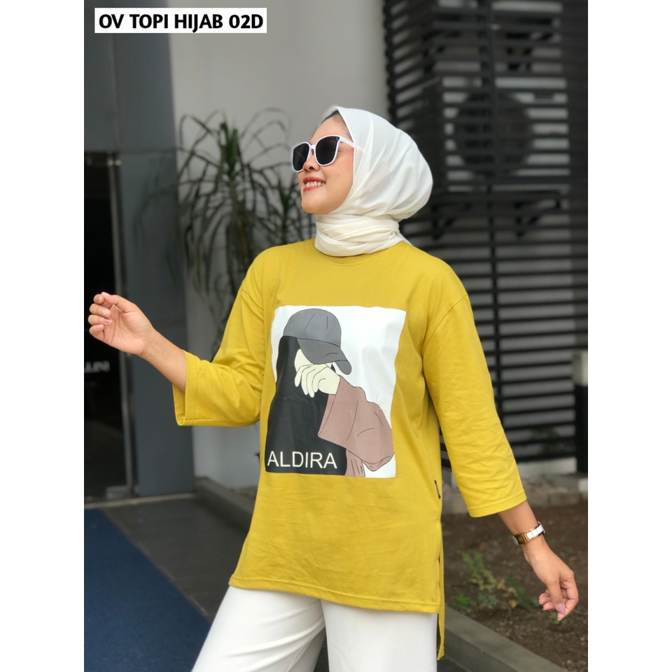 Aldira T-Shirt Oversize Hijab Hat Yellow Long Back/Latest Hijab Women's ...