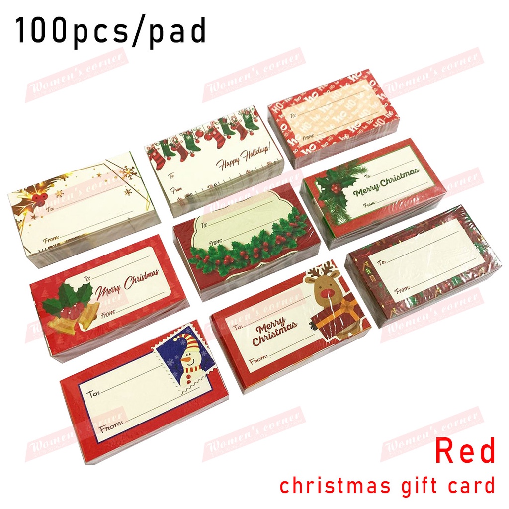 Gift tag X'MAS Christmas GIFT TAG Gift Card 100pcs Per Pack Christmas ...