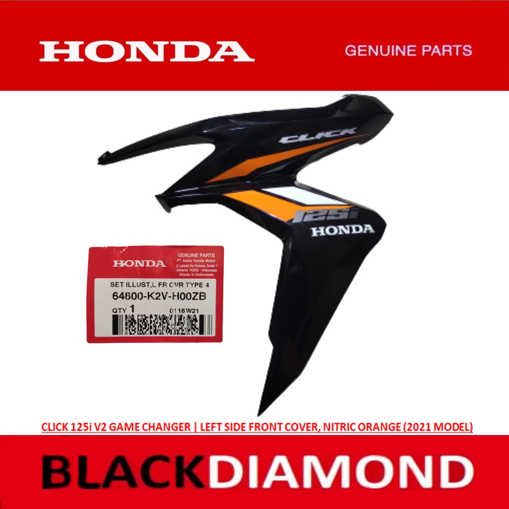 CLICK 125i V2 GC | FRONT SIDE COVER NITRIC ORANGE 2021 MODEL | PN ...