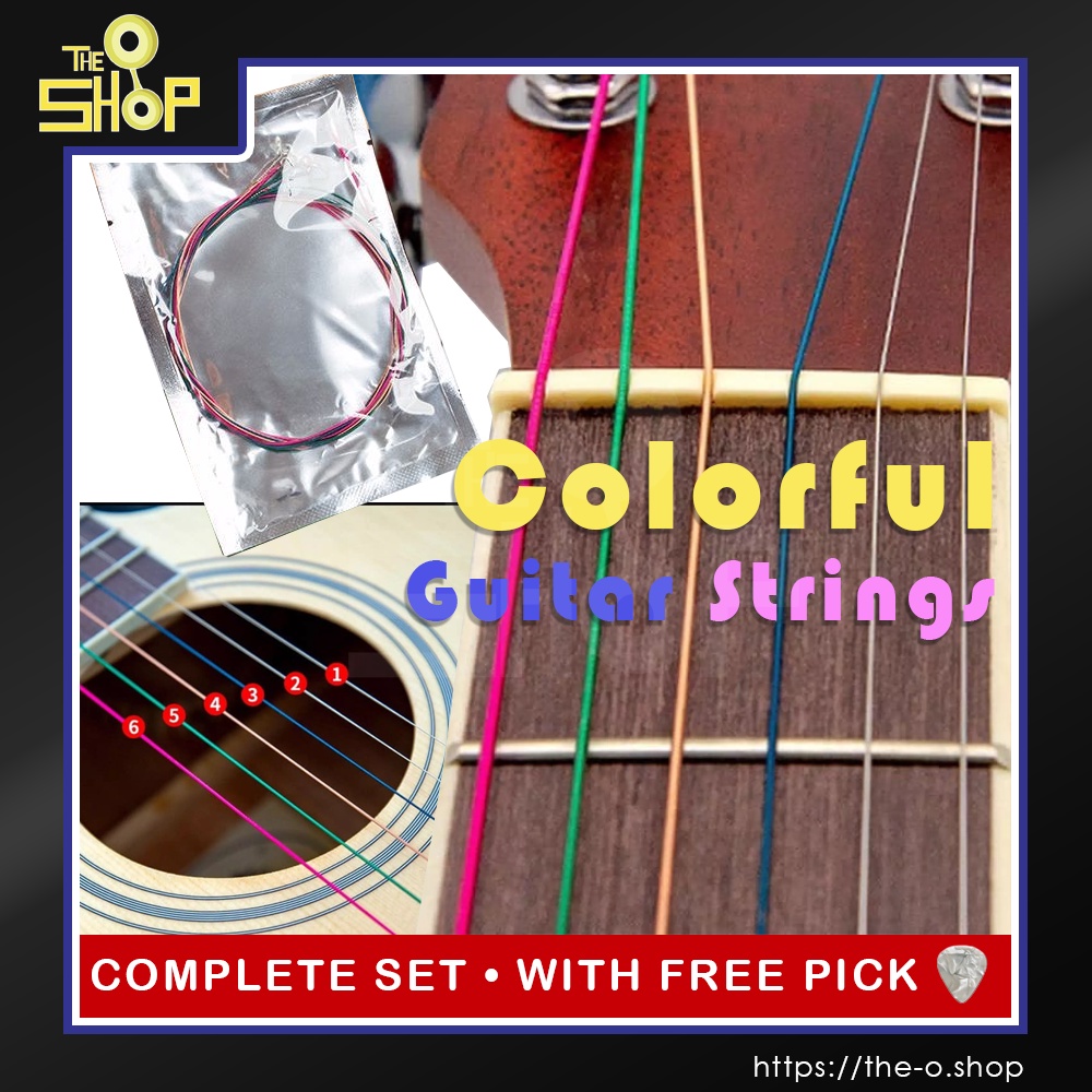 Colorful Acoustic Guitar Strings Complete 6pcs Full Set [.011 .015 .024 ...