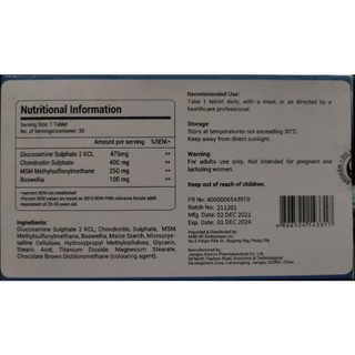 Glucoflex-B Glucosamine & Chondroitin Sulphate Complex with MSM 30 ...