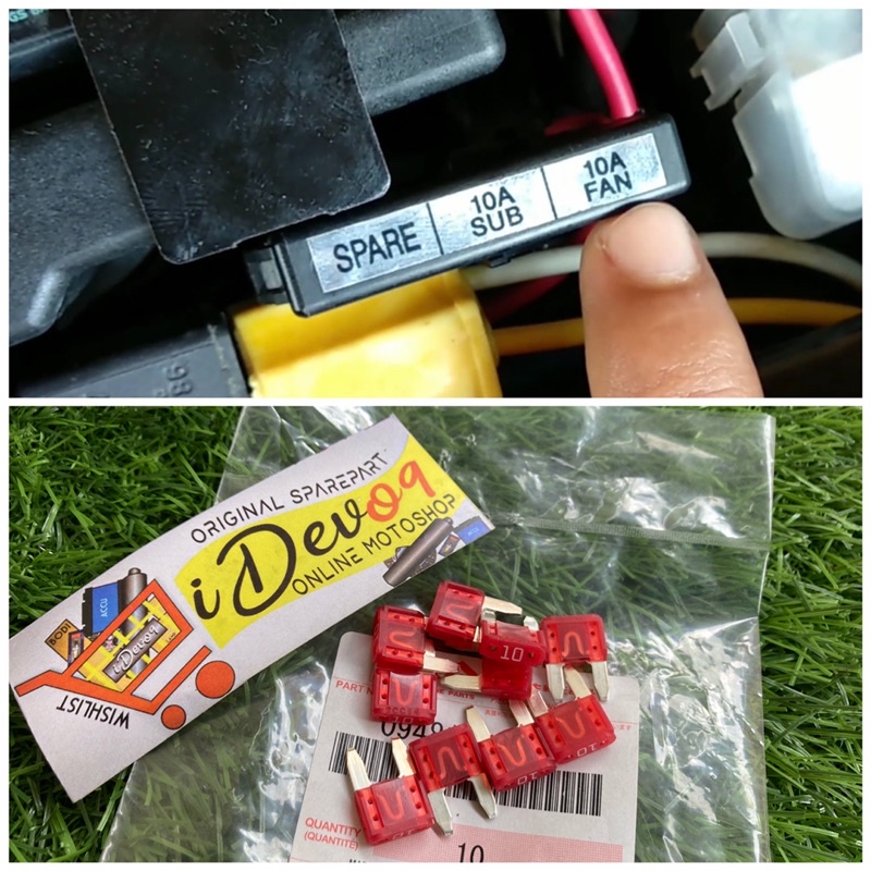 Fuse 10A SUB FAN Spare Plug Fuse 10 Ampere Satria Fu Fi GSX RS Raider ...