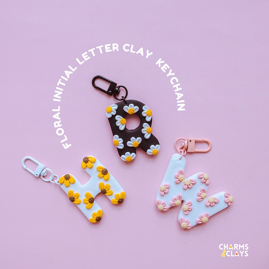 C&C Custom-made Daisy Sunflower Floral Big Size Polymer Clay Keychain ...