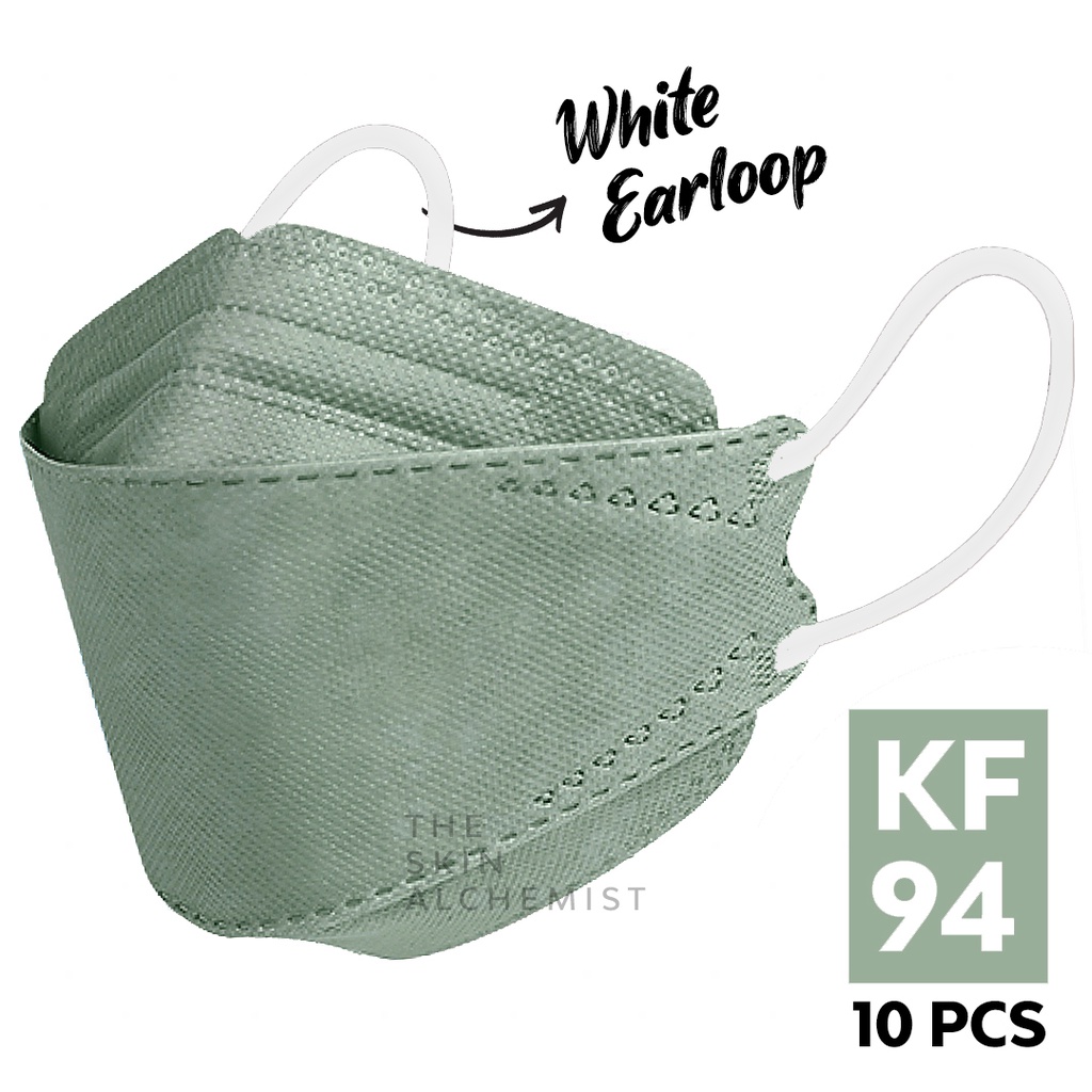 10 PCS Korean Fashion KF94 MATCHA Tea Silver Green Disposable Fish type ...