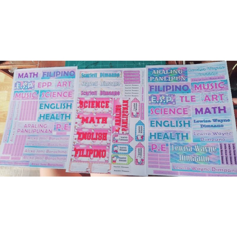 Sticker Notebook And Sticker Name 1Whole A4 Size | Shopee Philippines