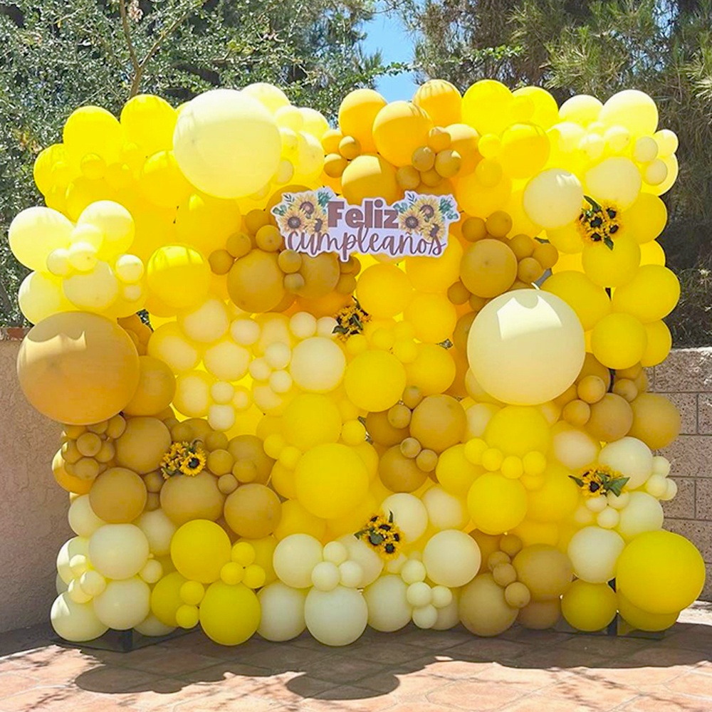 20pcs 5 inch Yellow Latex Balloons Lemon Yellow Mustard Yellow Metallic ...