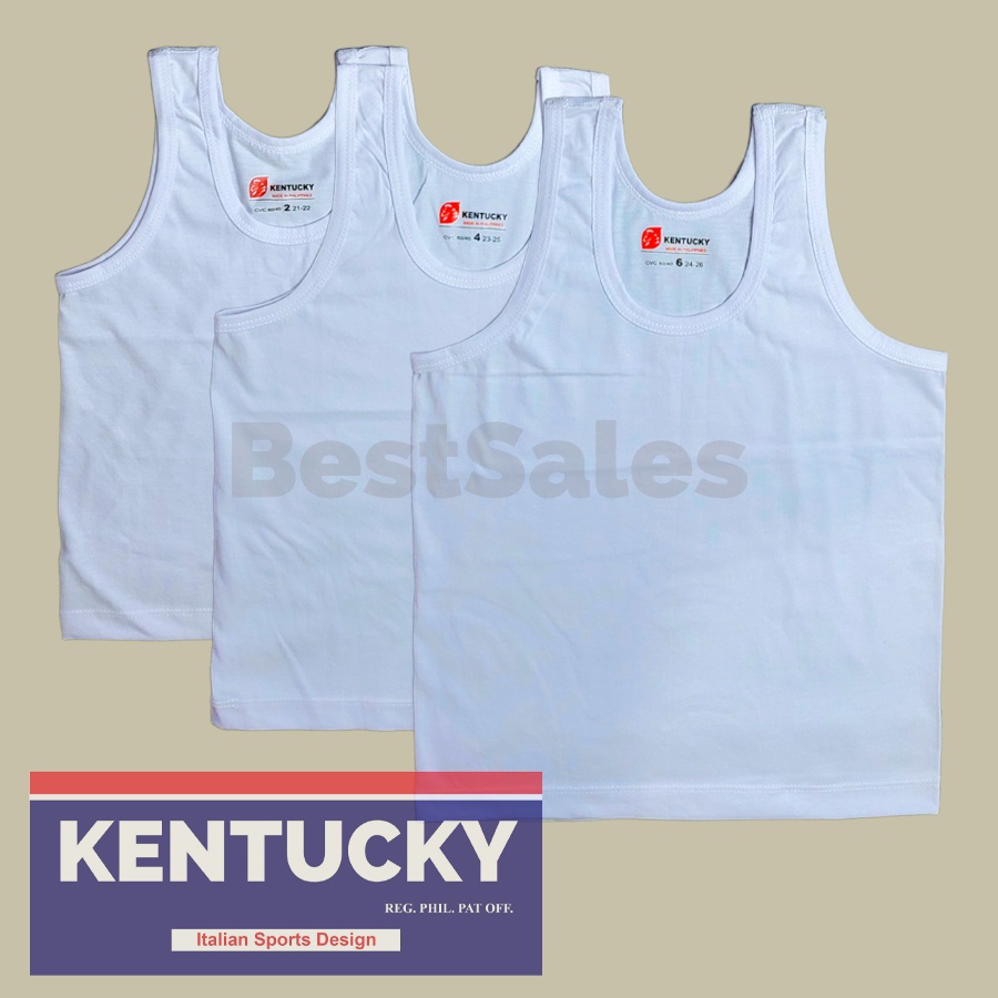 Kentucky Plain White Sando Tank for Kids | Shopee Philippines