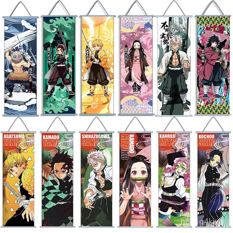 Demon Slayer Paintings Fabric Cloth Poster Wall Scroll Kimetsu No Yaiba ...