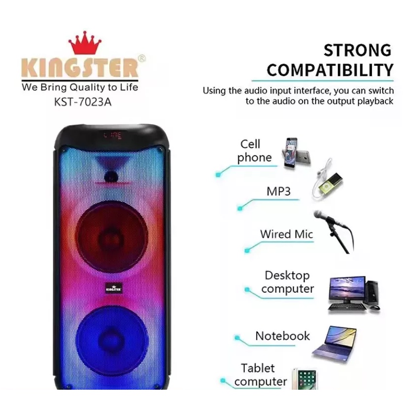 NEW KST-7023S 8.5*2Inch Portable Party Bluetooth Karaoke Speaker 5000W ...
