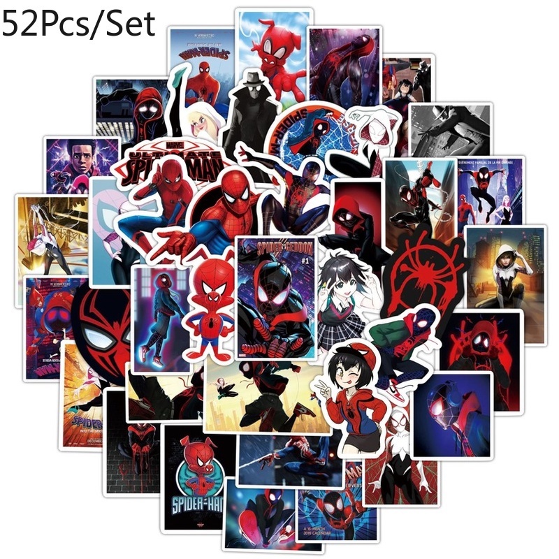 Spider-Man: Into The Spider-Verse Stickers 52Pcs/Set Film Waterproof ...