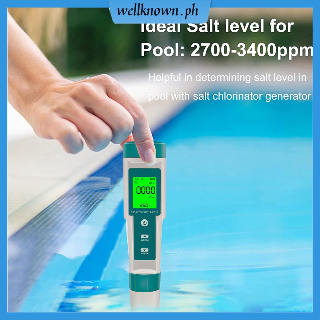 Digital PH Meter 7 In 1 PH/ORP/EC/TEMP/SALT/S.G/TDS Water Quality ...